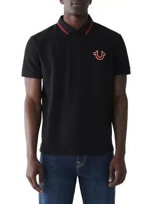 True Religion Logo Graphic Polo - Jet Black
