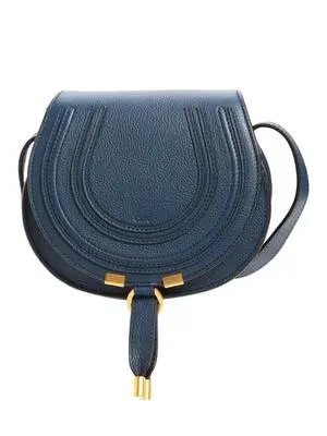 Chloé Chloé Small Marcie Leather Crossbody Bag Navy
