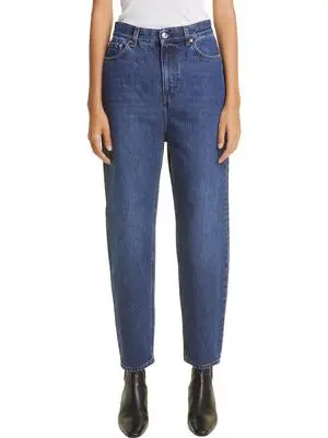 TOTÊME High-rise Tapered Jeans - Dark Blue