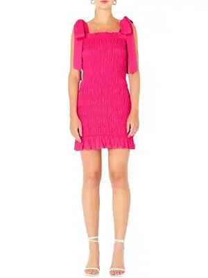 Endless Rose Smocked Mini Dress - Fuchsia