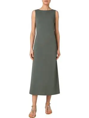Akris Sleeveless Stretch Wool Dress - Olive