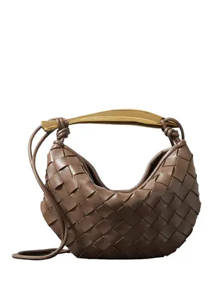 Bottega Veneta Bottega Veneta Sardine Mini Intrecciato Shoulder Bag Light Brown