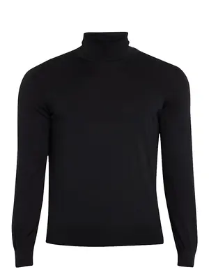 Zegna Cashmere-silk Turtleneck Sweater - Black Solid