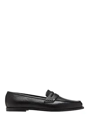 Manolo Blahnik Perrita Leather Penny Loafers - Black