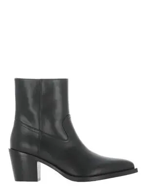 STUART WEITZMAN Leather Booties - Black