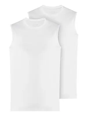 Falke Sleeveless Crewneck Tees, 2 Pk - White