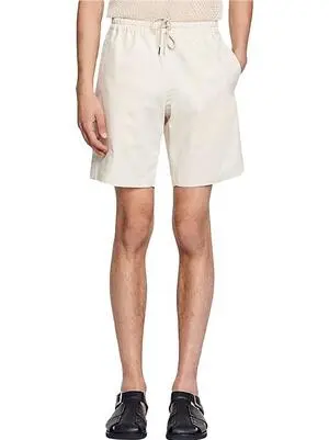 Sandro Regular Fit Cotton-blend Shorts - Light Beige