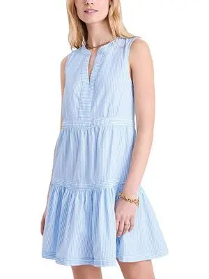 Vineyard Vines Harbor Tiered Dress - Seersucker Jake Blue