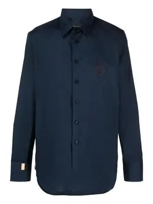 BILLIONAIRE Embroidered-motif Long-sleeve Shirt - Blue