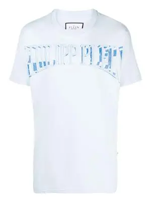 Philipp Plein Logo-print Cotton T-shirt - Blue