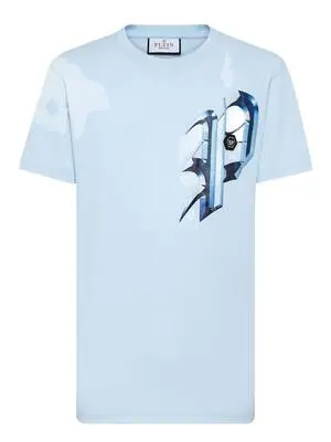 Philipp Plein Logo-print Cotton T-shirt Blue