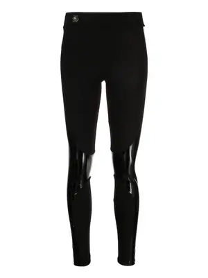 Philipp Plein Panelled Mid-rise Leggings - Black