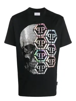 Philipp Plein Ss Skull Logo-print T-shirt - Black