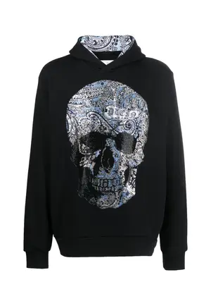 Philipp Plein Rhinestone-embellished Skull Hoodie - Black
