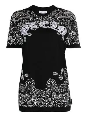 Philipp Plein Paisley-print Short-sleeve T-shirt - Black