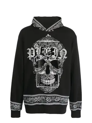 Philipp Plein Bandana-print Hoodie - Black