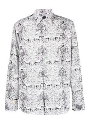 BILLIONAIRE Lion-print Long-sleeve Shirt - White