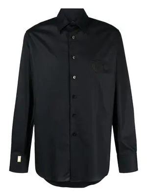 BILLIONAIRE Logo-embroidered Poplin Shirt - Black