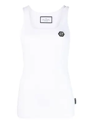 Philipp Plein Logo-patch Tank Top - White
