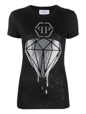 Philipp Plein Rhinestone-embellished T-shirt - Black