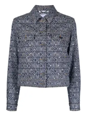MOSCHINO Moschino Monogram-Print Denim Trucker Jacket