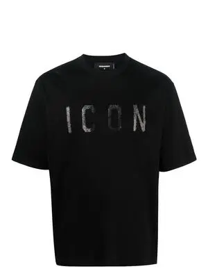 Dsquared2 Icon-print Cotton T-shirt - Black