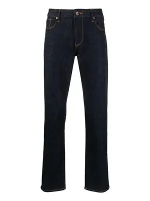 Emporio Armani Dark Wash Straight Leg Jeans - Blue