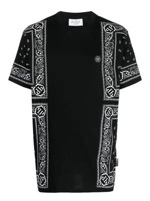 Philipp Plein Ss Paisley Bandana Crew-neck T-shirt - Black