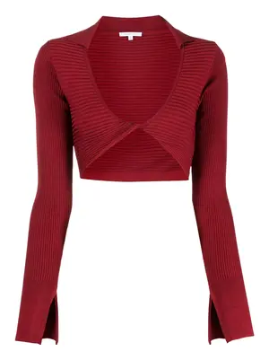 Patrizia Pepe Scoop-neck Cropped Top - Red