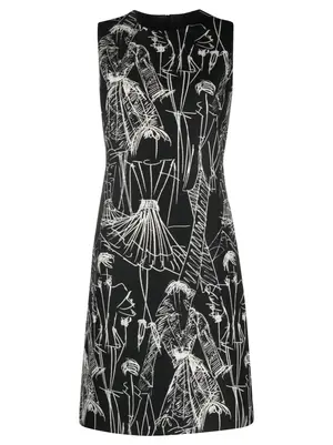 AKRIS Akris Croquis-Print Sleeveless Minidress