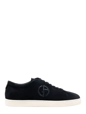 Giorgio Armani Logo-embossed Low-top Sneakers - Blue
