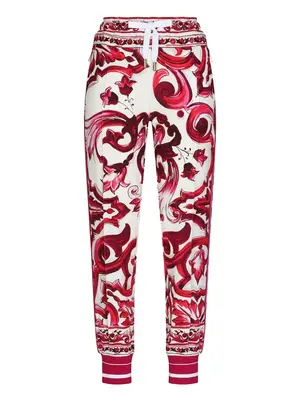 Dolce & Gabbana Majolica-print Track Pants - White