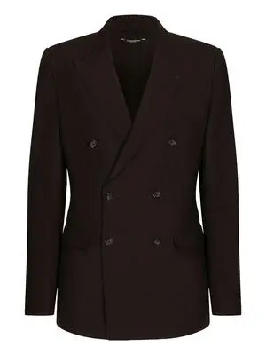 Dolce & Gabbana Double-breasted Linen Blazer - Brown