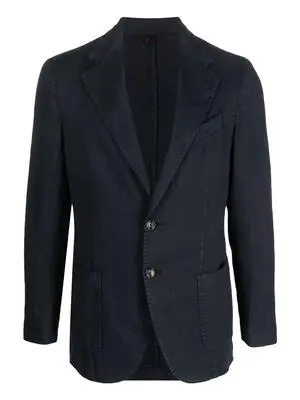 DELL'OGLIO Notched-collar Single-breasted Blazer - Blue
