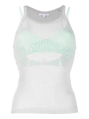 Patrizia Pepe Sleeveless Mesh Tank Top - Grey