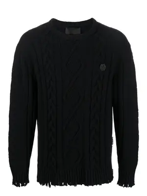 Philipp Plein Cable-knit Jumper - Black