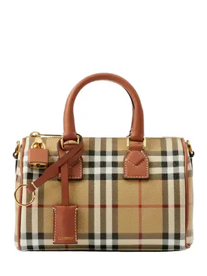 Burberry Check Mini Bowling Bag - Brown