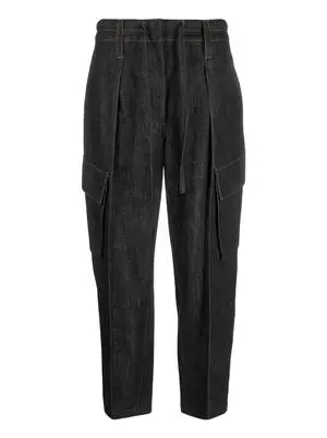 Brunello Cucinelli Denim Cargo Trousers Black