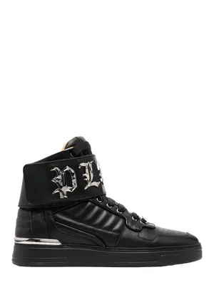 Philipp Plein Gothic-plaque High-top Sneakers - Black