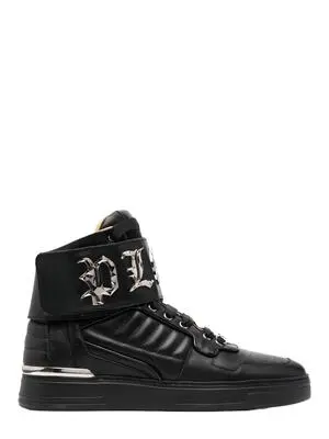 Philipp Plein Gothic-plaque High-top Sneakers - Black