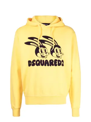 Dsquared2 Logo-print Cotton Hoodie - Yellow