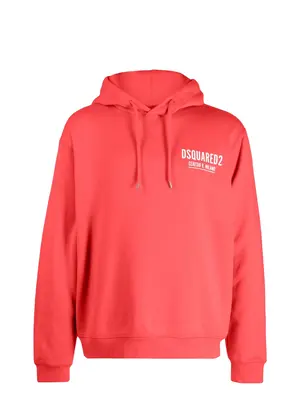 Dsquared2 Cotton Logo Hoodie - Red