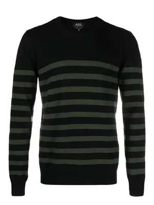 A.p.c. Striped Wool Jumper - Black