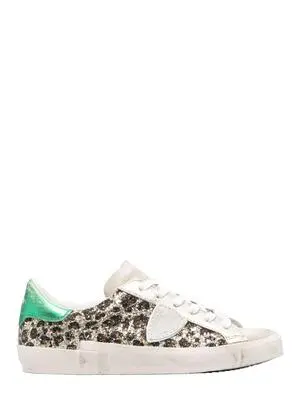 Philippe Model Prsx Leather Low-top Sneakers - Neutrals