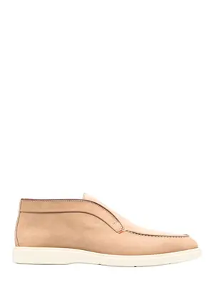 Santoni Leather Slip-on Boots - Neutrals