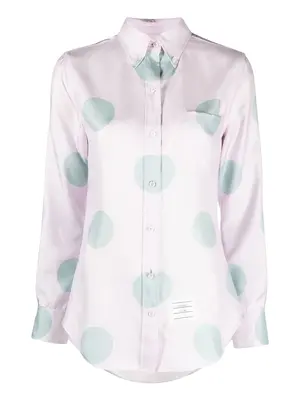Thom Browne Polka-dot Silk Shirt - Pink