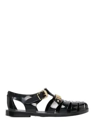 Moschino Logo-plaque Sandals - Black