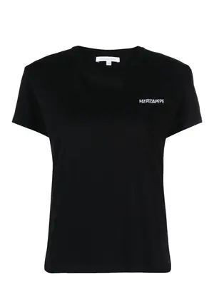 Patrizia Pepe Logo-print Organic Cotton T-shirt - Black