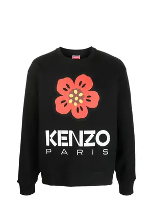 Kenzo Poppy Cotton Sweatshirt - Black