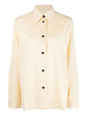 JIL SANDER Long-sleeve Wool Shirt - Neutrals